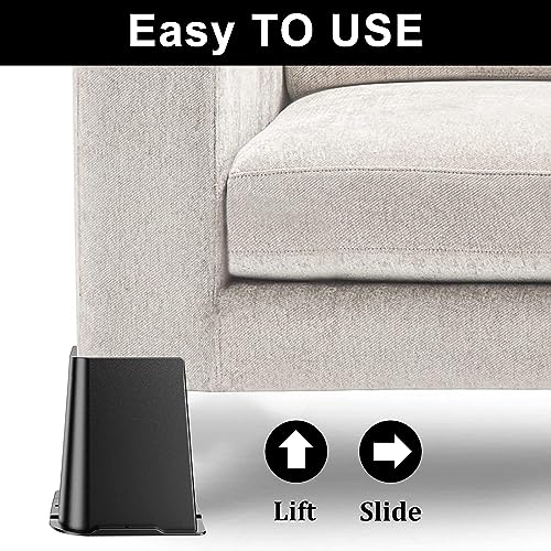 Stance Tuning USA Square Bed Risers 4 Inch Heavy Duty,4 Pack Home Furniture Risers Support up to 5,000 LBS,Furniture Lifter Risers for Dorm Bed, Couch, Table, Bed Frame, Tables, Black Bed Stilts