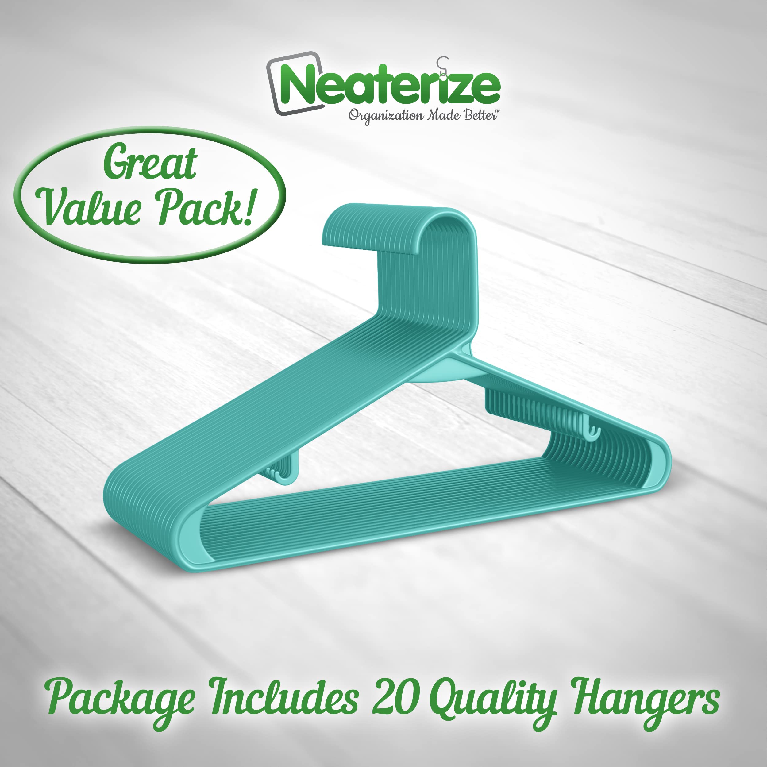 Clothes Hangers Plastic 40 Pack - Blue Plastic Hangers - Makes The Perfect Coat Hanger and General Space Saving Clothes Hangers for Closet - Percheros Ganchos Para Colgar Ropa Hangars