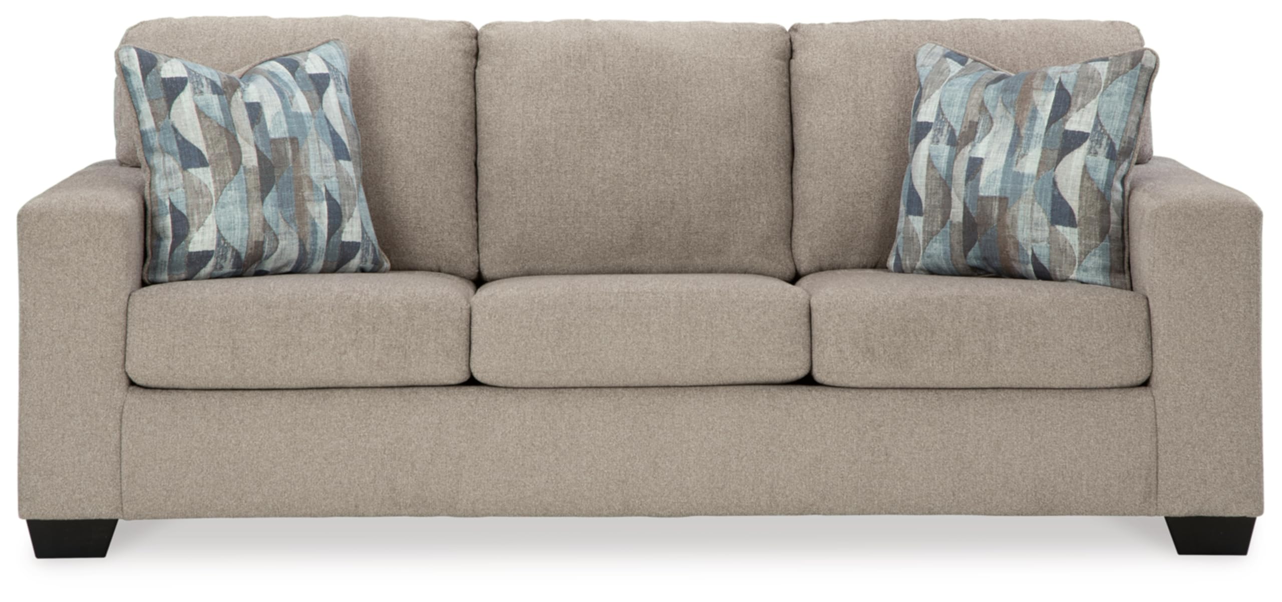 Signature Design by Ashley Deltona Contemporary Sofa with 2 Accent Pillows, Beige