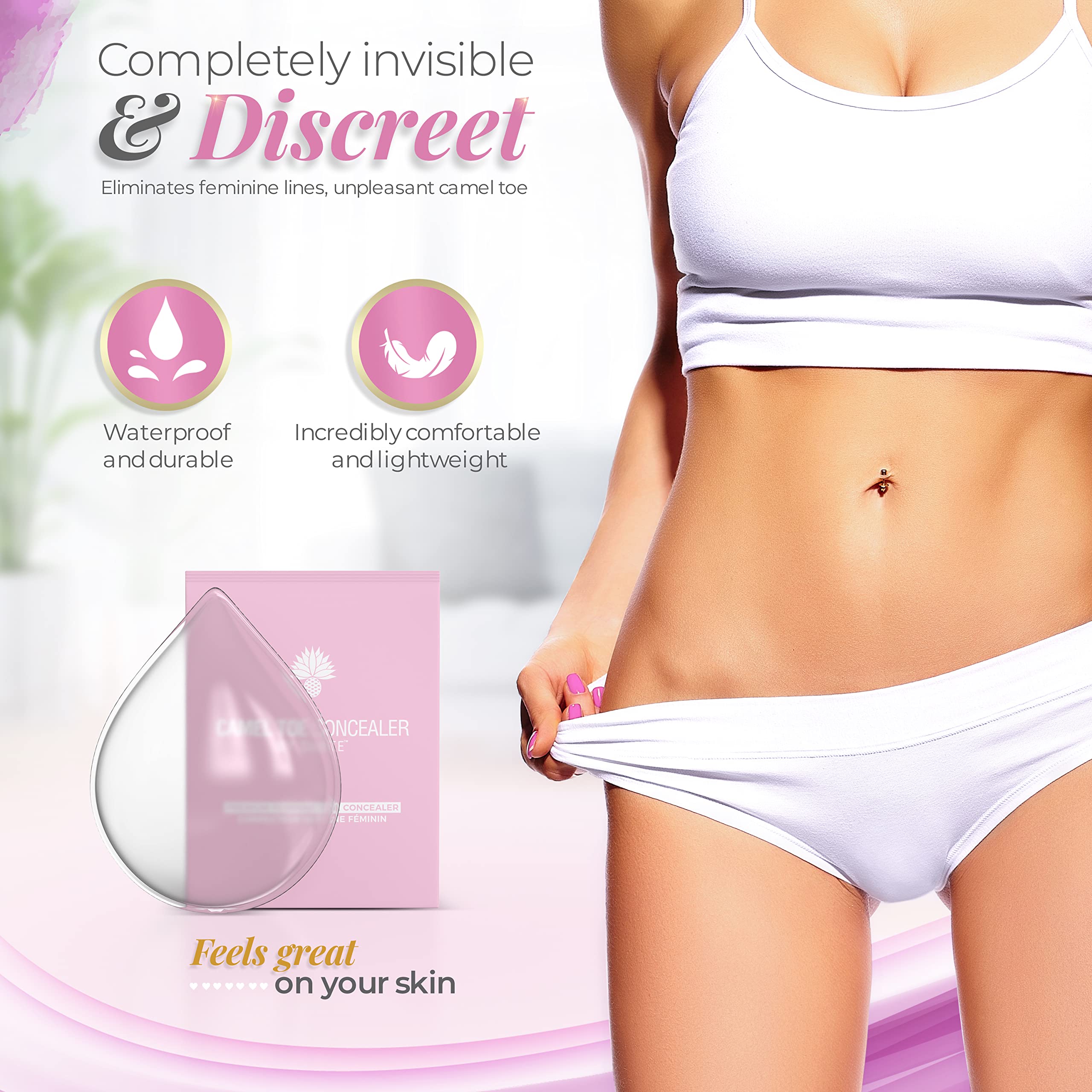 DANTE Camel Toe Concealer – Skin Friendly Silicone Adhesive Camel Toe Guard for Women Activewear – Reusable and Safe – Protective Packaging – Ideal for Swimsuit, Yoga Pants, Leggings