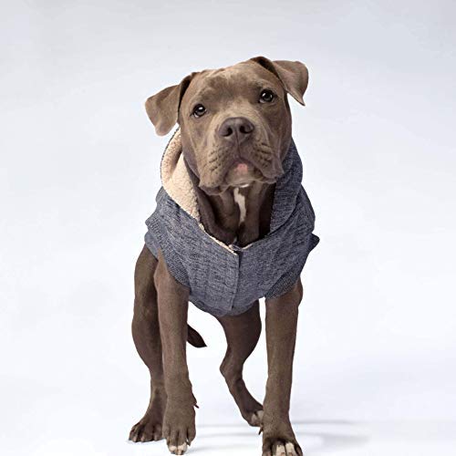 Canada Pooch Cozy Caribou Hoodie Marled Dog Coat, Size 12, Grey