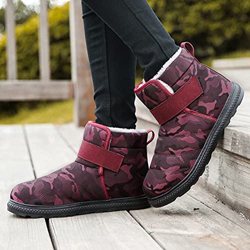 FASDNENDYS Bootie Outdoor Ankle Boys Shoes Short Boots for Mens Shoes Lovers Winter Snow Boots Men Size 14 Red