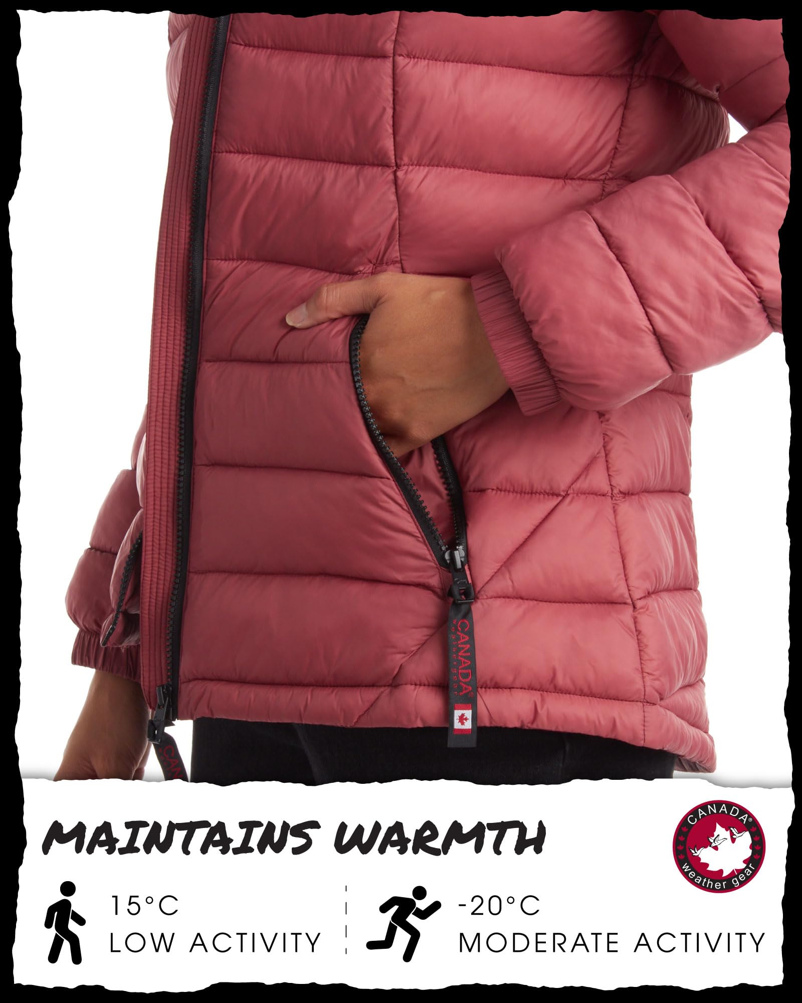 CANADA WEATHER GEAR Women’s Jacket – Lightweight Packable Bubble Puffer Coat for Women (S-XL), Size Small, Black
