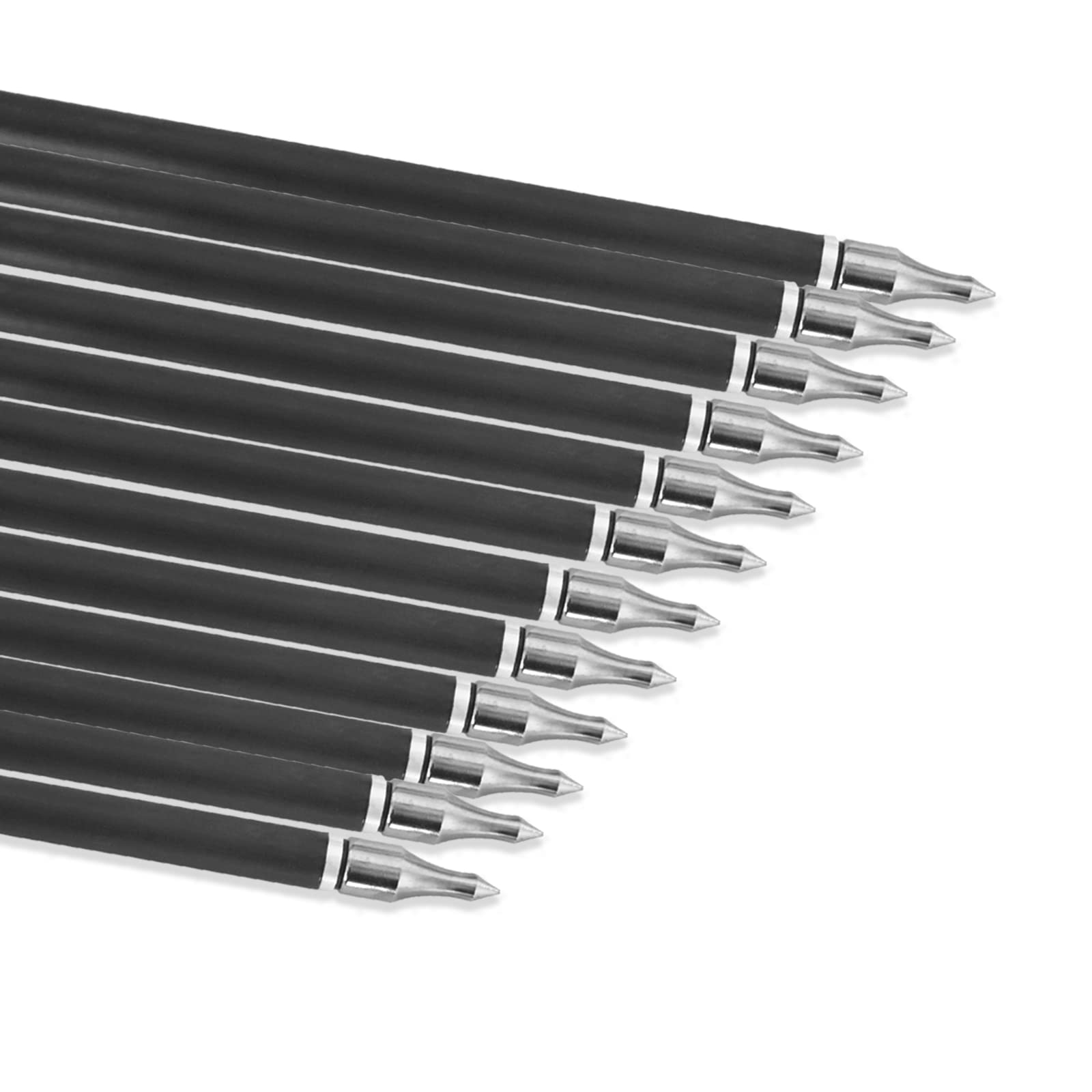 Fanxier 30-Inch Carbon Arrow Hunting Target Practice Arrow,with Quiver, Detachable Tip, Suitable for Compound Bow & Recurve Bows (12 Pcs Arrow + Quiver)