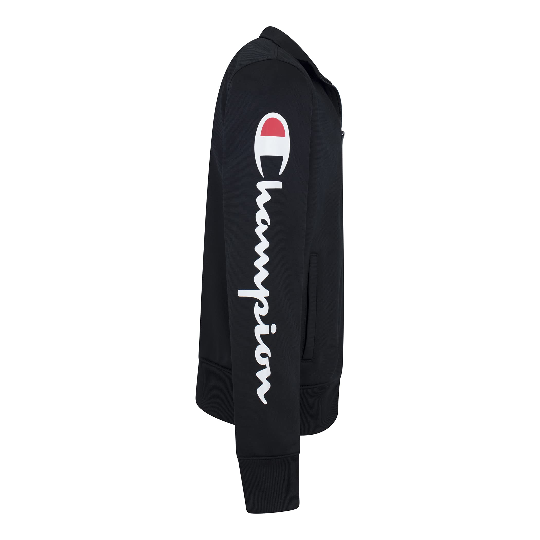 Champion Heritage Boys Full Zip Track Jacket Kids Clothes (Medium, Black)