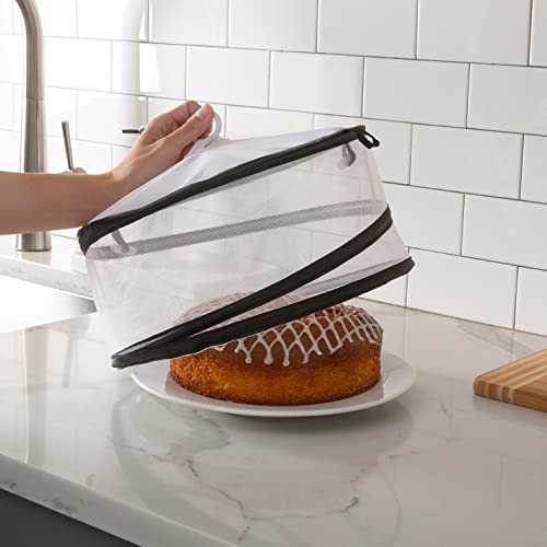 Kitchen Details, Multi Sized Set 3 Pack Pop Up Food Cover Protector Screens | Collapsible | Outdoor Picnic | Outside Party and BBQ Essential | Reusable | Keep Out Bugs, Grey