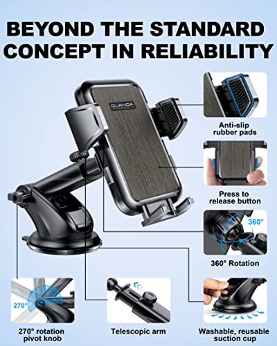 GUANDA TECHNOLOGIES CO., LTD. Cell Phone Stand, Desk Phone Holder, Upgraded Car Mount Phone Holder Dashboard Windshield