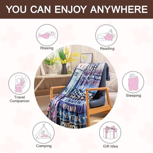 Gifts for Boyfriend Soft Blanket Anniversary Birthday Romantic Gift for Him Couples Luxury Light Weight Throw Blanket for Couch Sofa Bedding 50'' x 40''