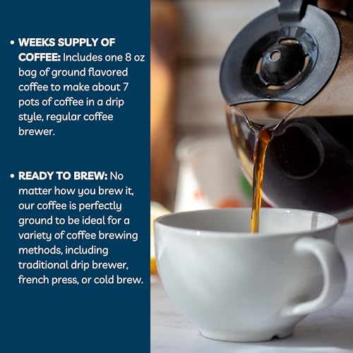 Door County Coffee - Spring & Summer Seasonal Blend - Blackberry Shortcake, Blackberry Shortcake Flavored Ground Coffee - Medium Roast, 8 oz Bag