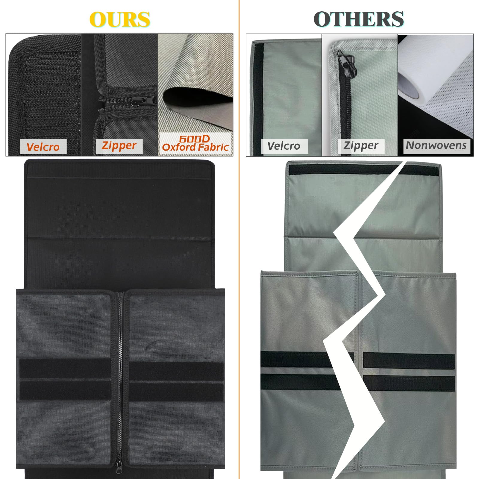 joibabe Bed Sheet Organizer and Storage, Bed Sheet Folder Organizer (Queen and King Size), 600D Oxford Cloth Storage Box for Bed Sheets, Duvet and Pillowcases (BLACK, 2PACK)