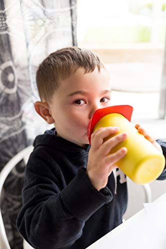Re Play Made in USA 2pk Toddler Feeding No Spill Sippy Cups | 1 Piece Silicone Easy Clean Valve | Eco Friendly Heavyweight Recycled Milk Jugs - Virtually Indestructible | Specialty Fireman Helmet Lid