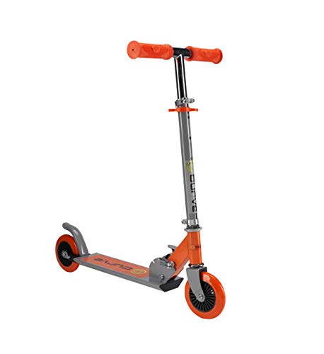 Curve ACTSCOT-489CV-ORG Standard Folding Metal Scooter for Kids, Easy Fold-N-Carry Design, Ultra-Lightweight, Portable Folding Design Comforable & Safe Durable & Easy to Ride, Orange