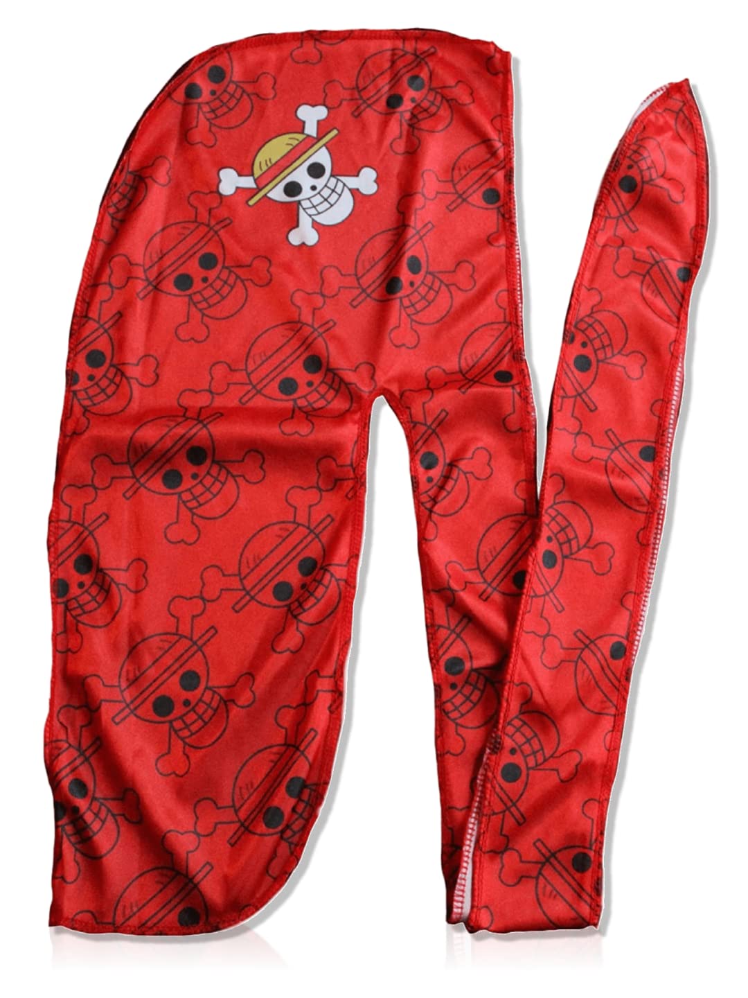 CROWN Art Silky Design Durag - Silky 360 Wave Du Rag with Long Tails and Quadruple Stitching - Smooth Silk Fabric for Comfort and Compression (Red OP)