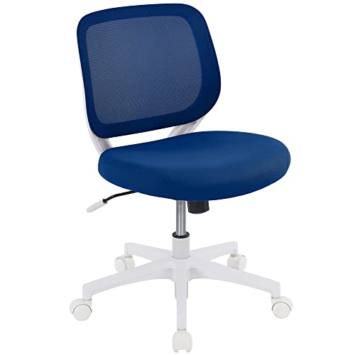 Realspace® Adley Mesh/Fabric Low-Back Task Chair, Blue/White