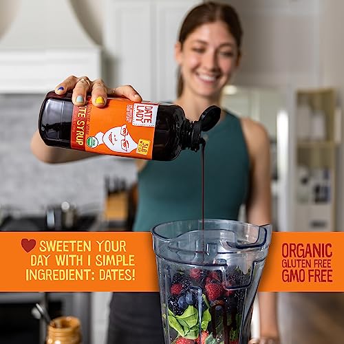 Date Syrup by Date Lady 12 Ounce Squeeze Bottles | (2-Pack) | Organic, Vegan, Paleo, Gluten-free & Kosher | Sugar Substitute | More Nutrition Than Maple Syrup or Honey