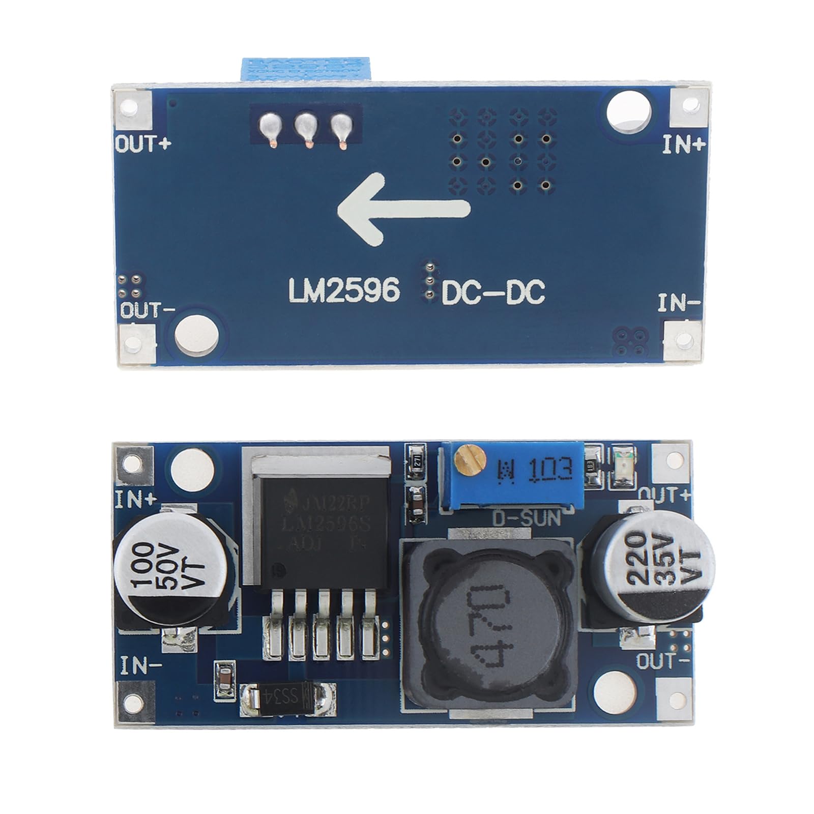 DiGiYes 5 Pack LM2596S DC to DC Buck Converter 3A 3.0-40V to 1.5-35V Buck Converter High Efficiency Voltage Regulator Adjustable Power Supply Module