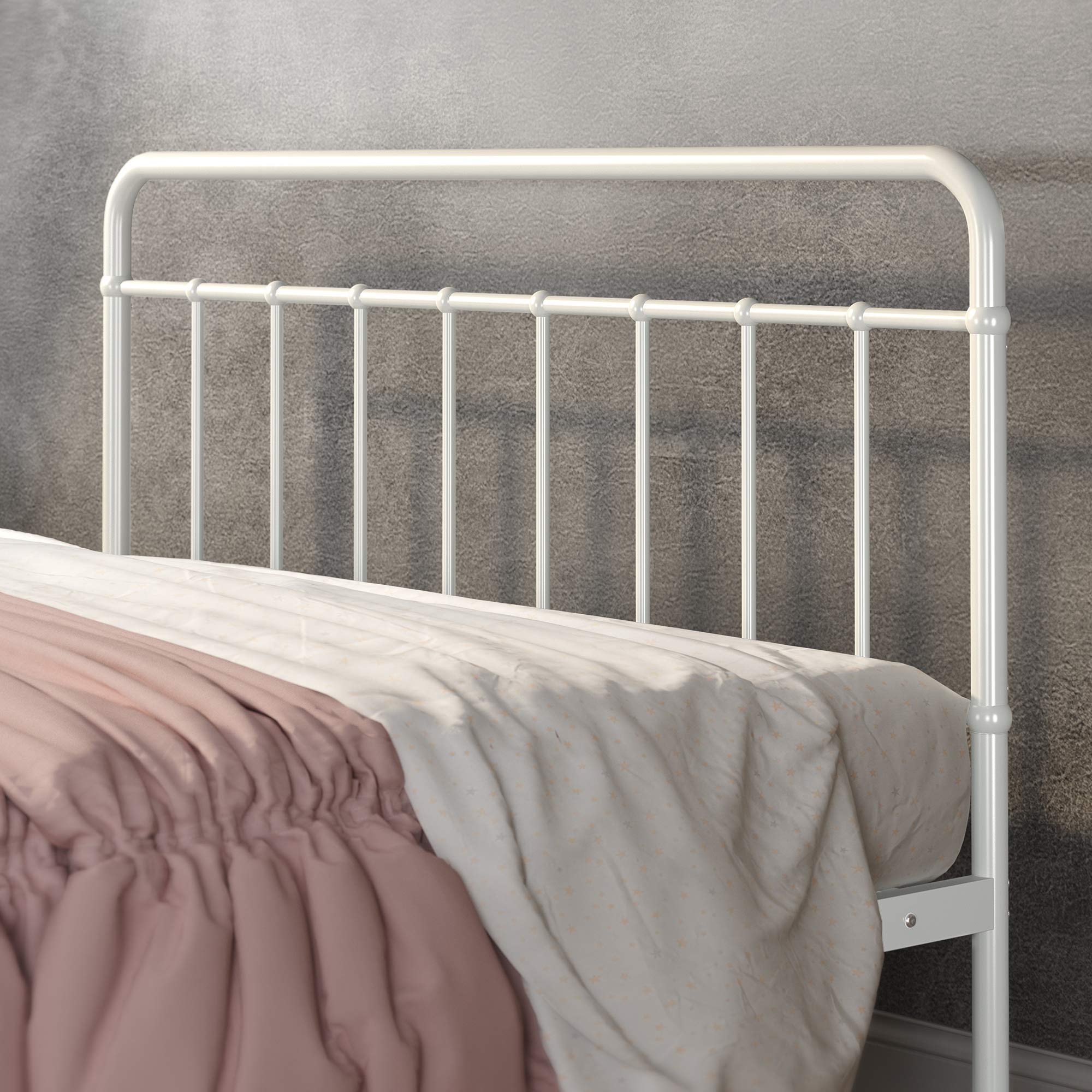 ZINUS Florence Full Panel Metal Platform Bed Frame, Mattress Foundation, No Box Spring Needed, Easy Assembly, White, Queen