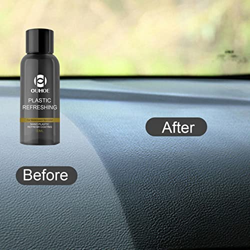 Plastic Revitalizing Coating Agent, 30/50ML Nano Plastic Refreshing Coating, Plastic Parts Refurbish Agent for Car, Plastic Parts Retreading Agent Automotive Interior Cleaning Agent (50ml-1pc)