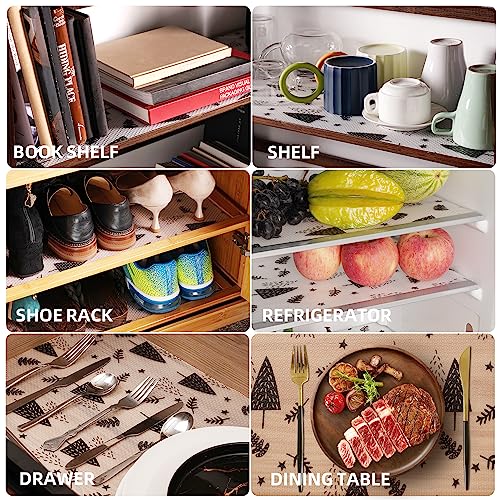 Shelf Liner Non Slip Non-Adhesive Cabinet Liners Non Slip Waterproof Liner Thick Strong Grip Kitchen Liners for Cabinets and Drawers Cabinet Mat Refrigerator Liners (12 inches x 10 Feet)