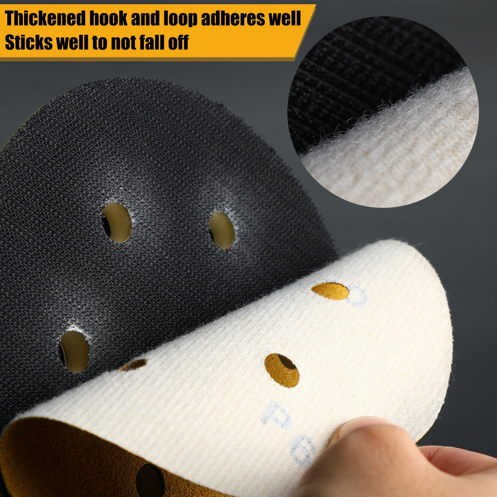 Keeimp 6 Inch Sanding Discs Hook and Loop, 80 120 220 320 400 Grit Sandpaper Disc for Orbital Sander, Professional for Automotive and Woodworking, 100 Pack(20 Pack for Each Grit)