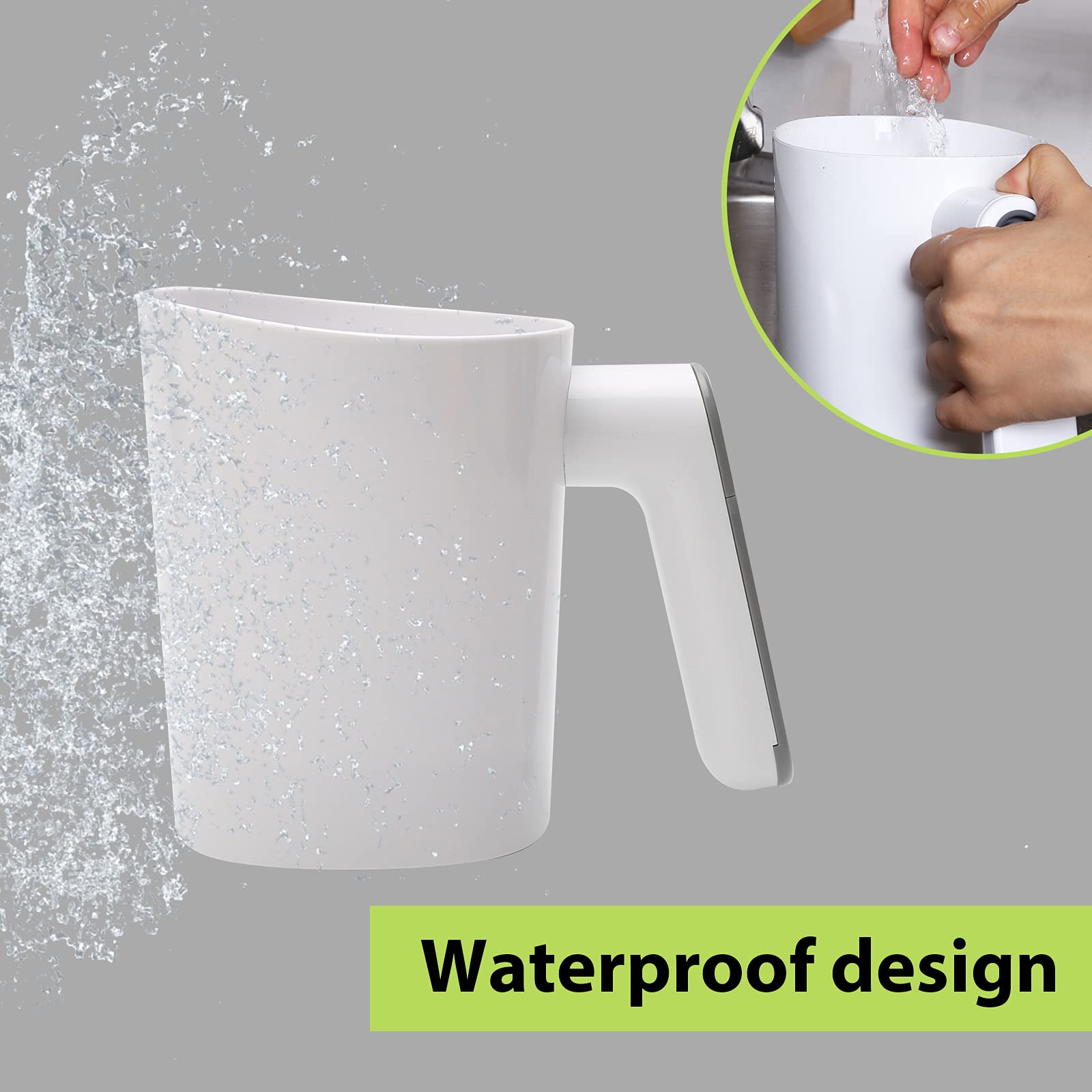Erivibor Battery Operated Flour Sifter Electric Hand-held Flour Sieve with Dough Scraper Kitchen Baking Tool Powder Filter Food-grade Plastic Body and SS430 Filter Mesh, 4 Cup/1L Capacity, White