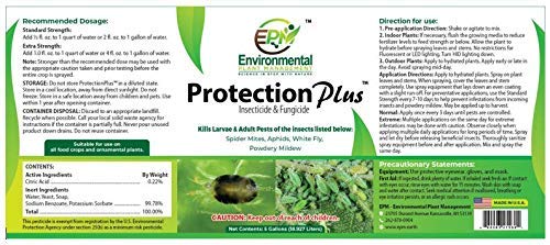 Eco-Safe Plant Protection, Broad Spectrum Insecticide, Fungicide, Miticide; Kill and Repel Mites, Whitefly, Aphids, Thrips, More; EPM Protection Plus 32 concentrated ounces