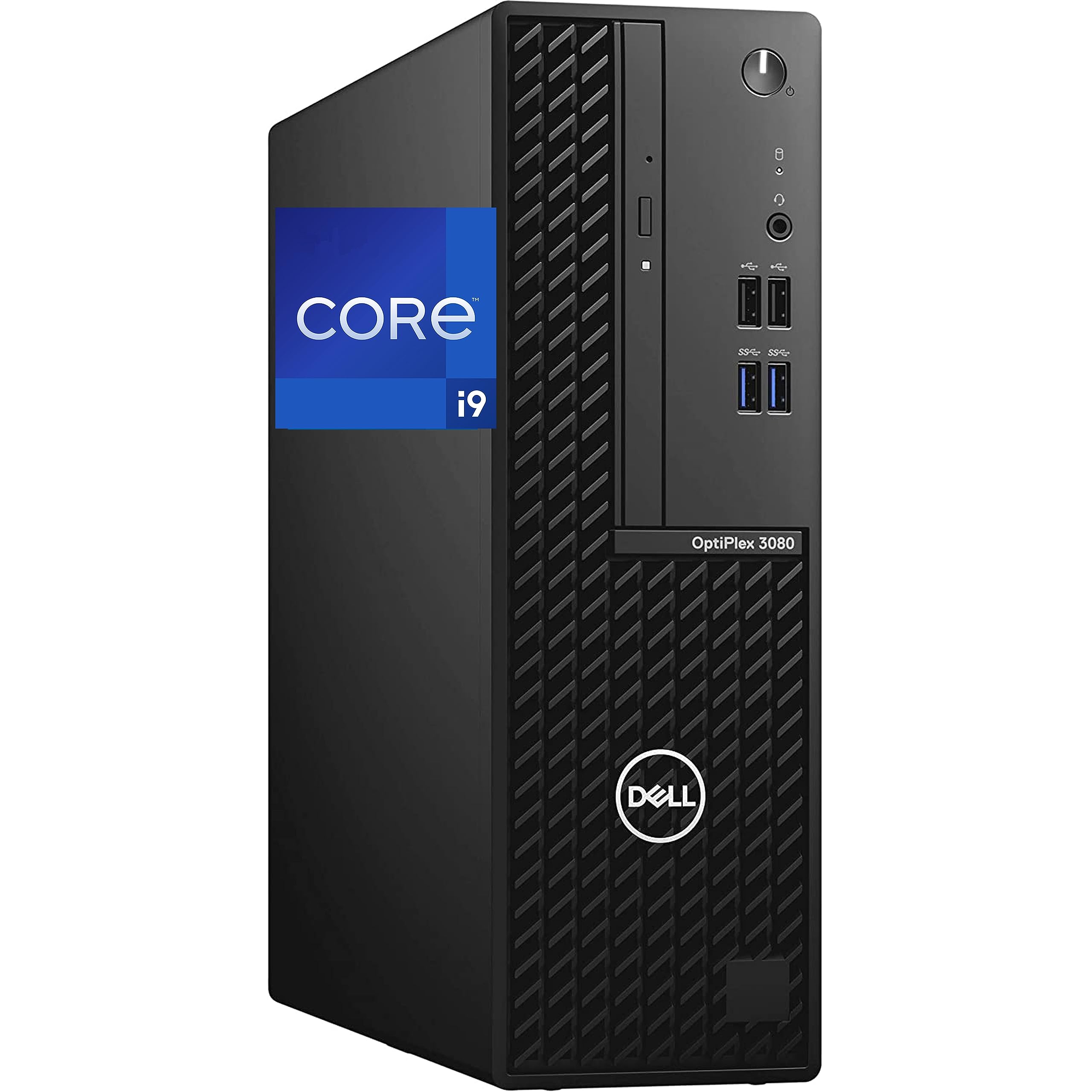 Dell OptiPlex 3080 Desktop Computer, Intel i9-10900, 64GB RAM 2TB NVMe SSD, DVDRW, USB C, 2-Monitor Support, HDMI, DisplayPort, AC Wi-Fi, BT, Windows 11 Pro, Black SFF