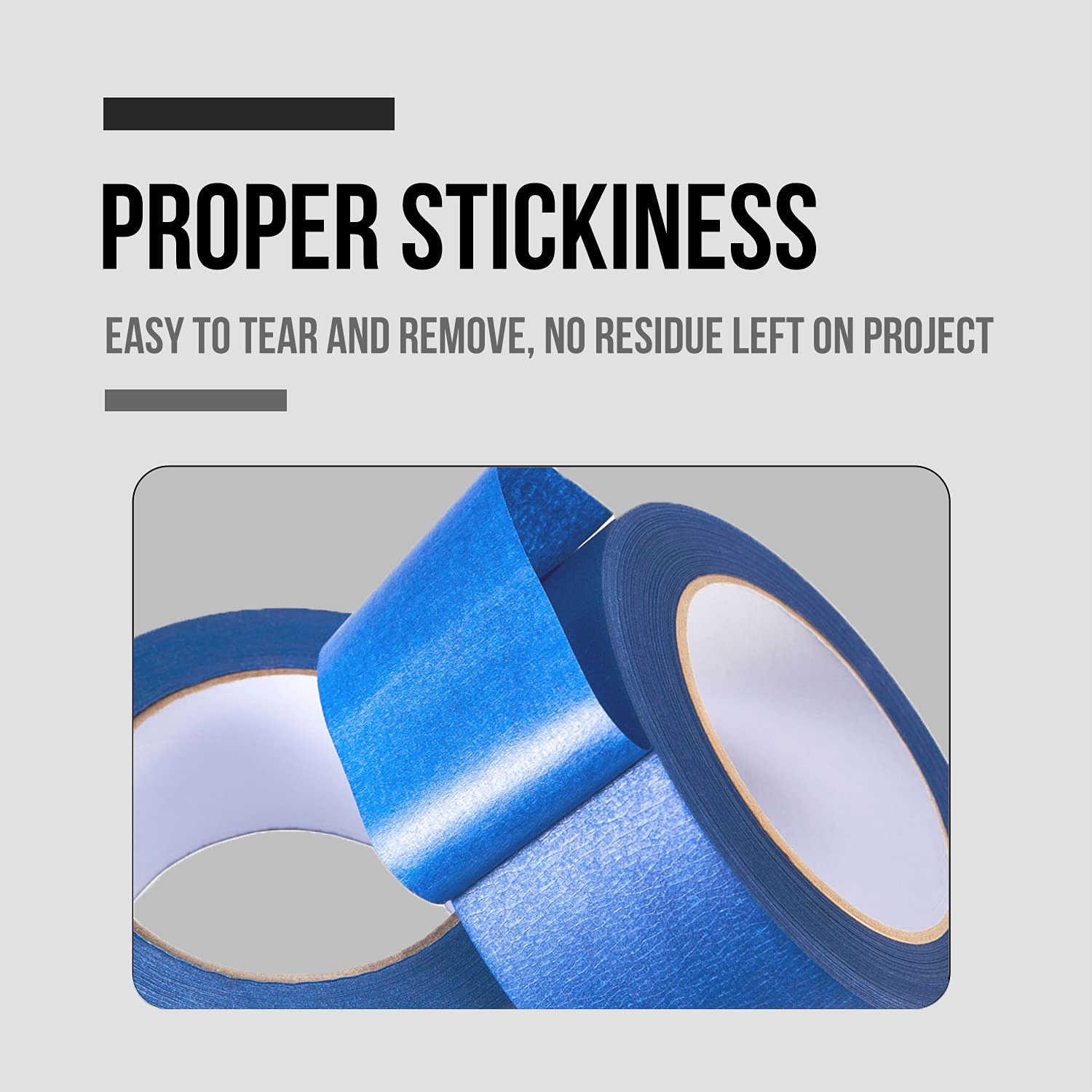 Lichamp Blue Painters Tape 2 inches Wide, 10 Pack Blue Masking Tape Bulk Multi Pack, 1.95 inch x 55 Yards x 10 Rolls (550 Total Yards)