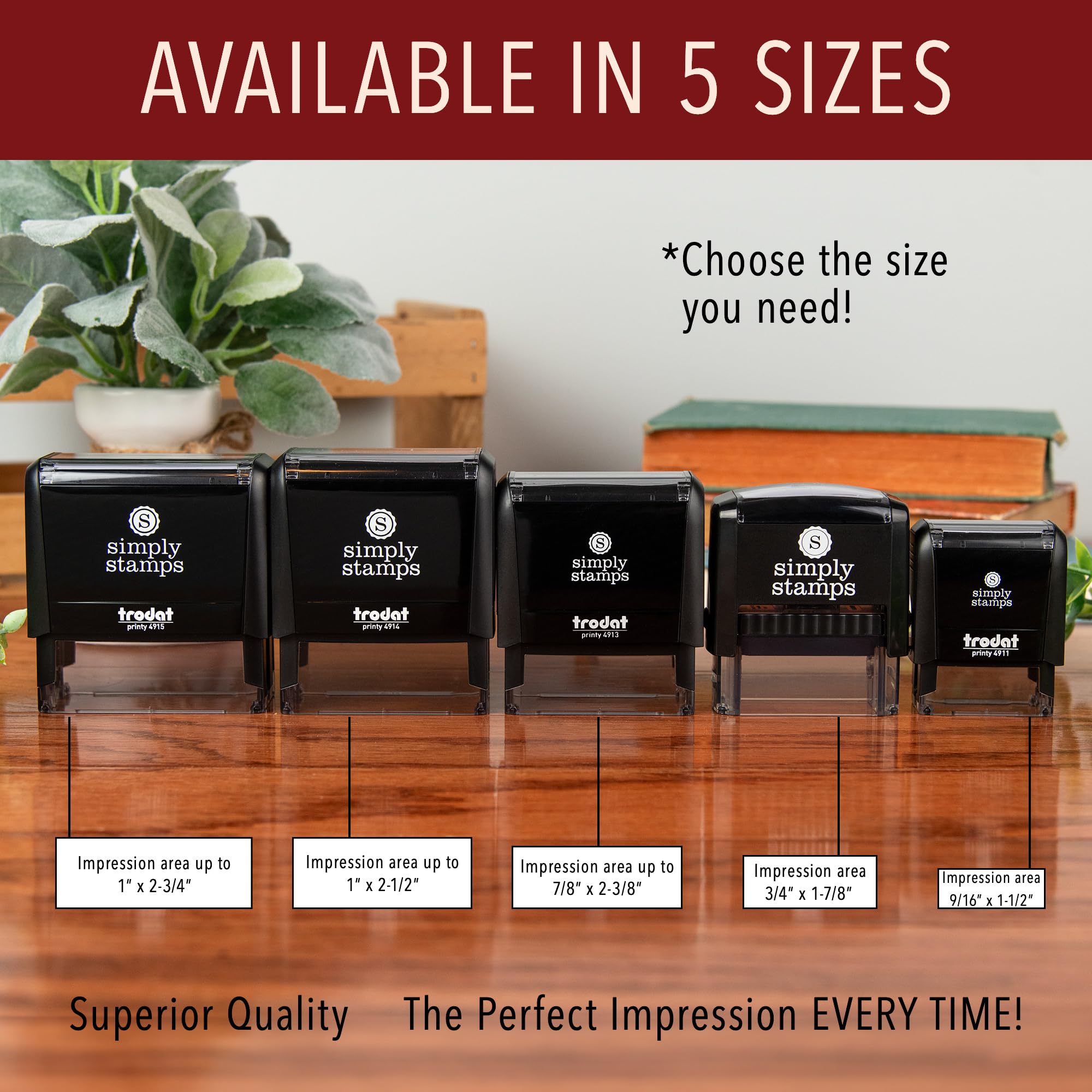 Custom Address Stamp - 20 Font Options - 3 Line Self-Inking Address Stamp - Up to 3 Lines of Customized Text | Multiple Ink Color Options (Large)