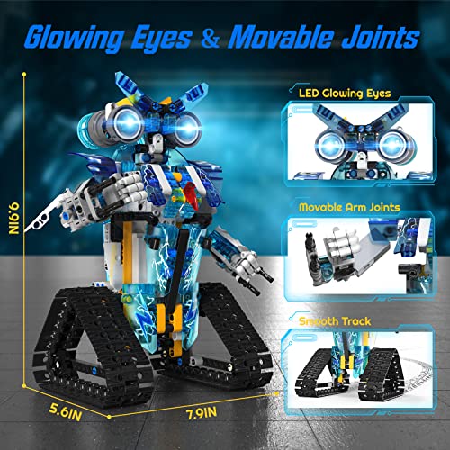 HAKPNEW Remote Control Building Blocks,Programmable Building Robotics Kit with APP Kids Robot Toys for Boys 6-12 Years Old