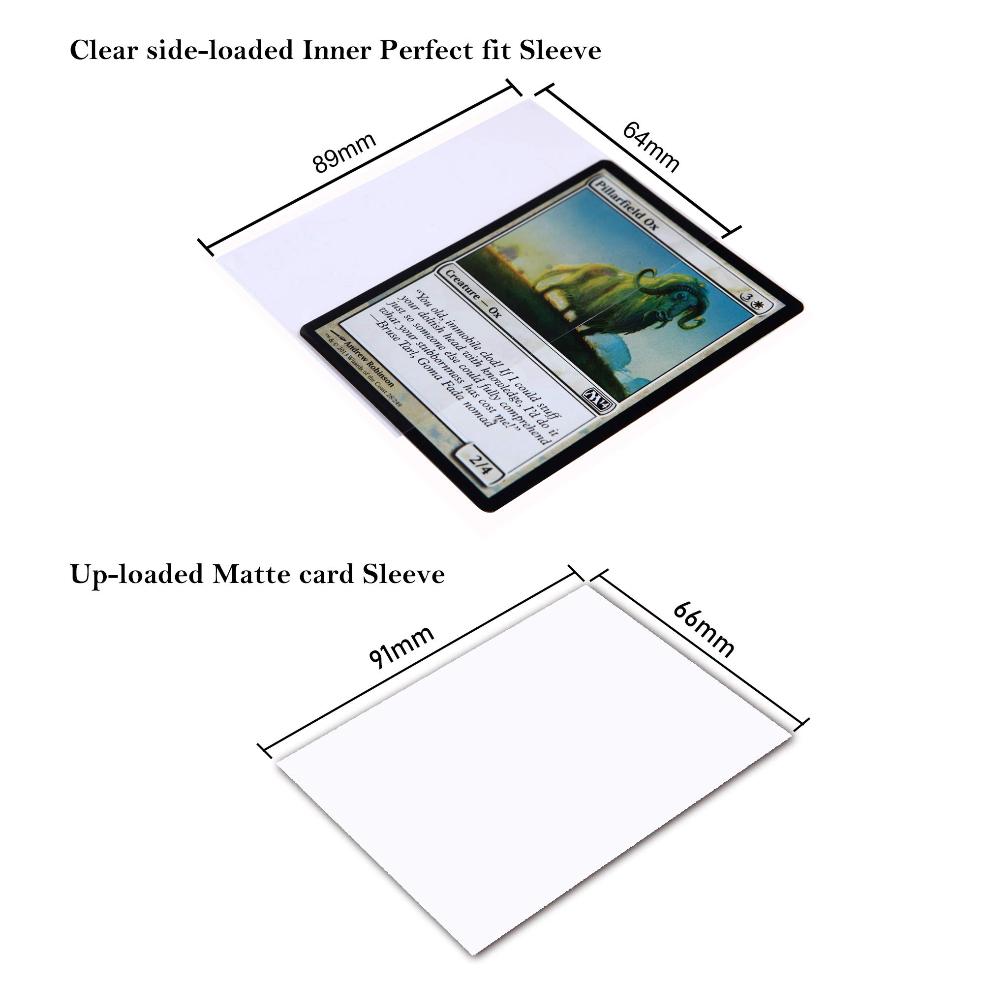 Zoopin- 400PCS Side -Loading Perfect Size Inner Soft Sleeve (4 Pack ,100pcs/PACK),Clear,64x89mm …