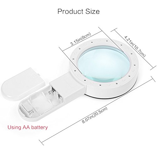 Magnifying Glass 30X, Large Magnifier with Light, LED Illuminated & Handheld, Premium High Power Magnify Glass for Reading Books, Seniors, Macular Degeneration, Stamps
