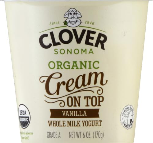Clover Sonoma, Organic Cream On Top Yogurt, Vanilla, 6 Oz