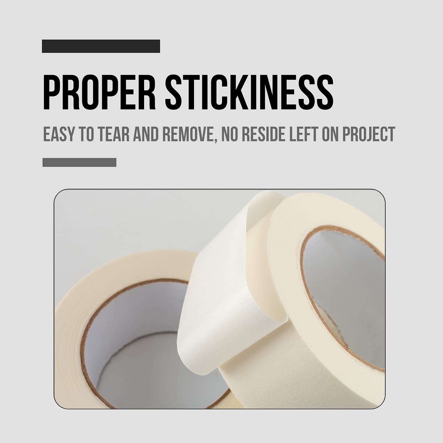 Lichamp Masking Tape Wide 1.5 inches, General Purpose Masking Tape Bulk Pack, 6 Rolls x 1.5 inches x 55 Yards (330 Total Yards)