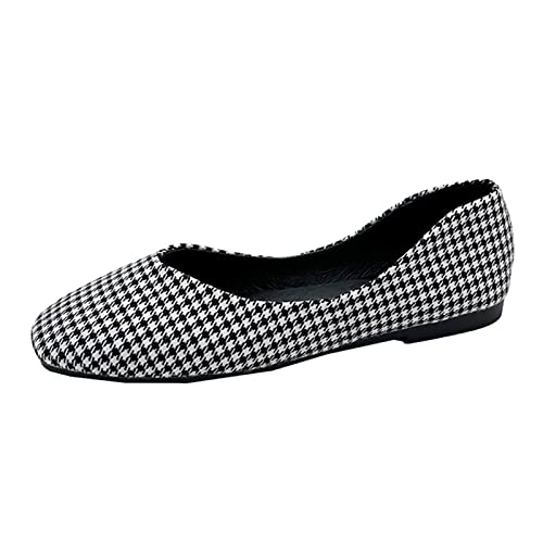FASDNENDYS Fashion Summer Women Casual Shoes Flat Bottom Slip On Solid Color Houndstooth Heel Sandals Women White