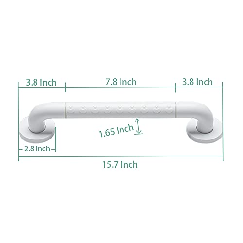 Grab Bars for Shower, Handicap Handicap Grab Bars for Bathtubs and Showers, White Shower Handle,Safety Hand Rail,Support-Pregnant Woman,Elderly,Injury,Senior Assist Bath Handle(16 Inch)