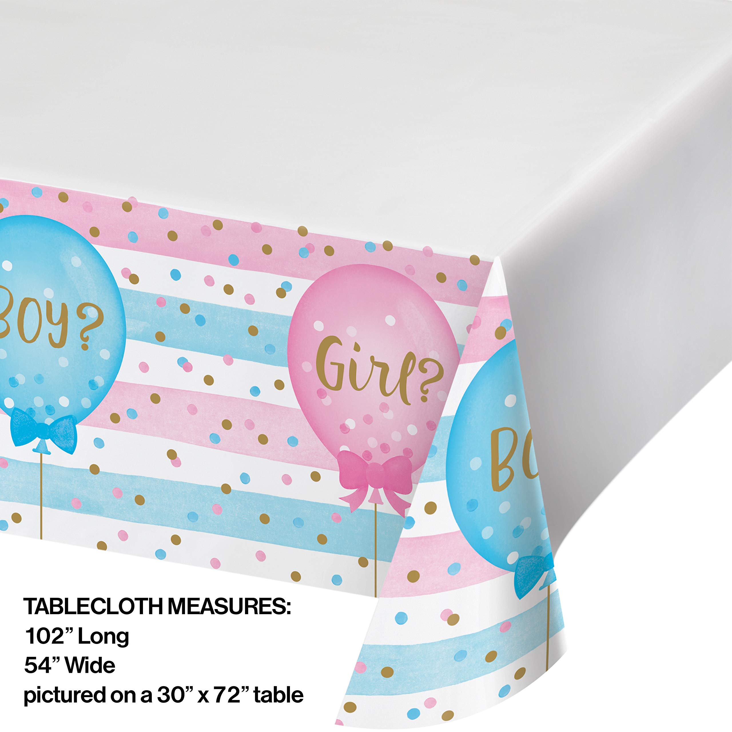 Creative Converting 2 Count Plastic Table Cover 54 X 102 | Pink & Blue, Boy or Girl? | Baby Shower Party Mothers Expecting Gender Reveal