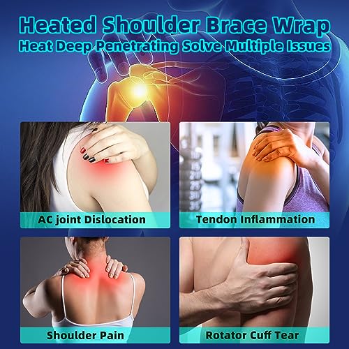 Shoulder Heating Pad,Jade Heated Shoulder Wrap for Rotator Cuff Pain 3 Adjustable Heat