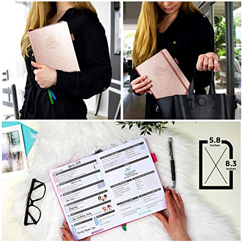 Clever Fox Planner – Undated Weekly & Monthly Planner for Productivity, Time Management & Goals – Organizer Journal – A5 (Hot Pink)