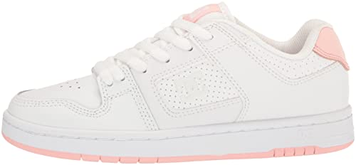 DC Women's Manteca 4 Casual Skate Shoe, White/Pink, 9.5