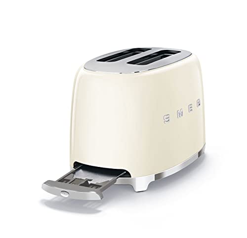 Smeg Retro Drip Coffee Machine and 2-Slice Toaster Bundle, Cream