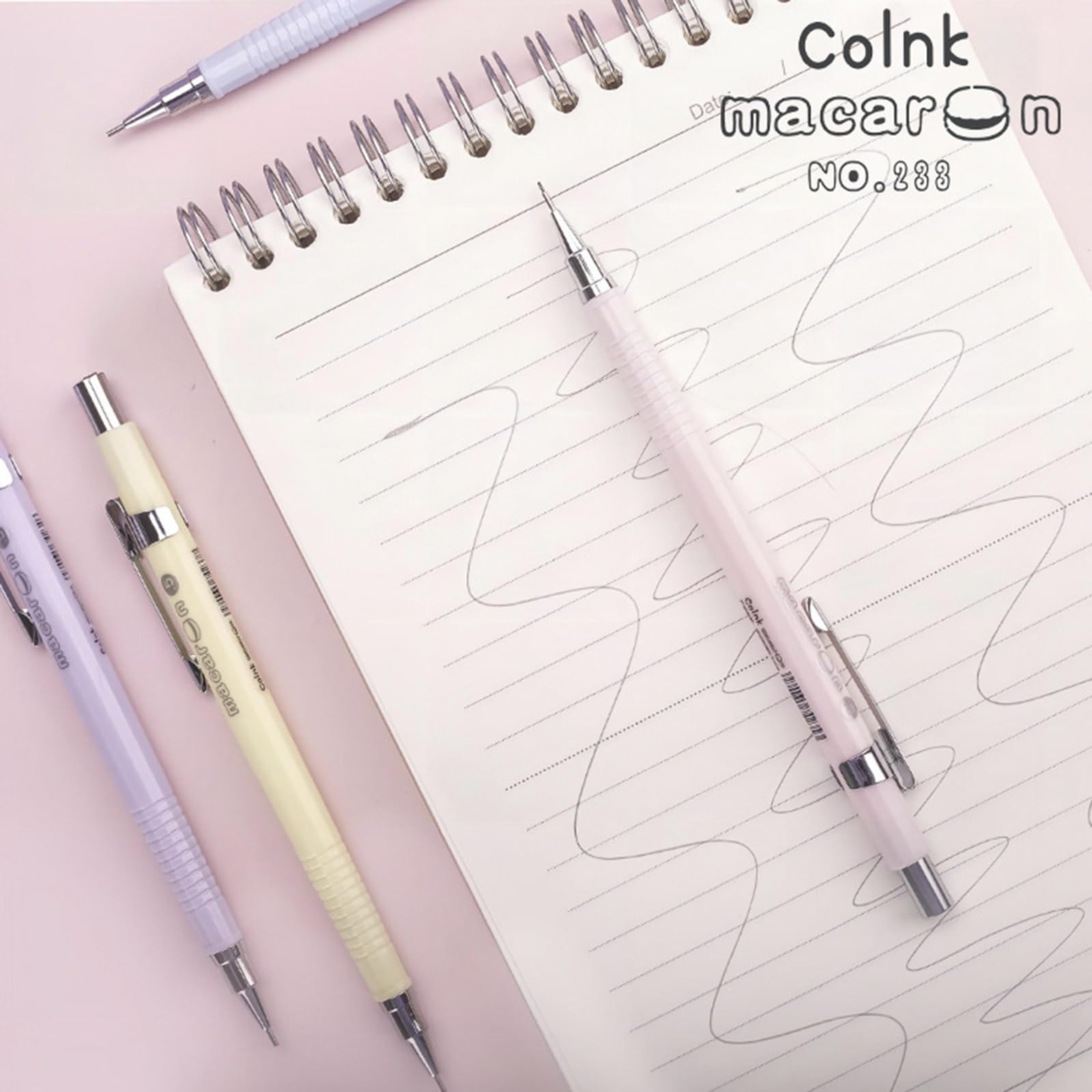 COLNK Mechanical Pencil Set, 6PCS Pastel Art Mechanical Pencils for Drawing& Sketching, Cute 0.5mm Pencils Mechanical for Girls Women Students
