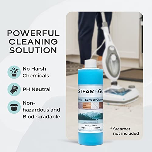 Steam & Go Floor Cleaners for Tile and Wood Floors, All Purpose Cleaner Mopping Solution, Use As Floor Cleaner, Wall Cleaner, and Tile Cleaner, Household Cleaning Supplies, Rainforest Scent, 12oz