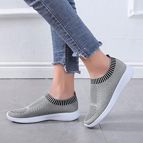 FASDNENDYS Fashion Summer Women Large Size Slip On Mesh Breathable Lightweight Comfortable Casual Womens Water Shoes Size 12 Grey
