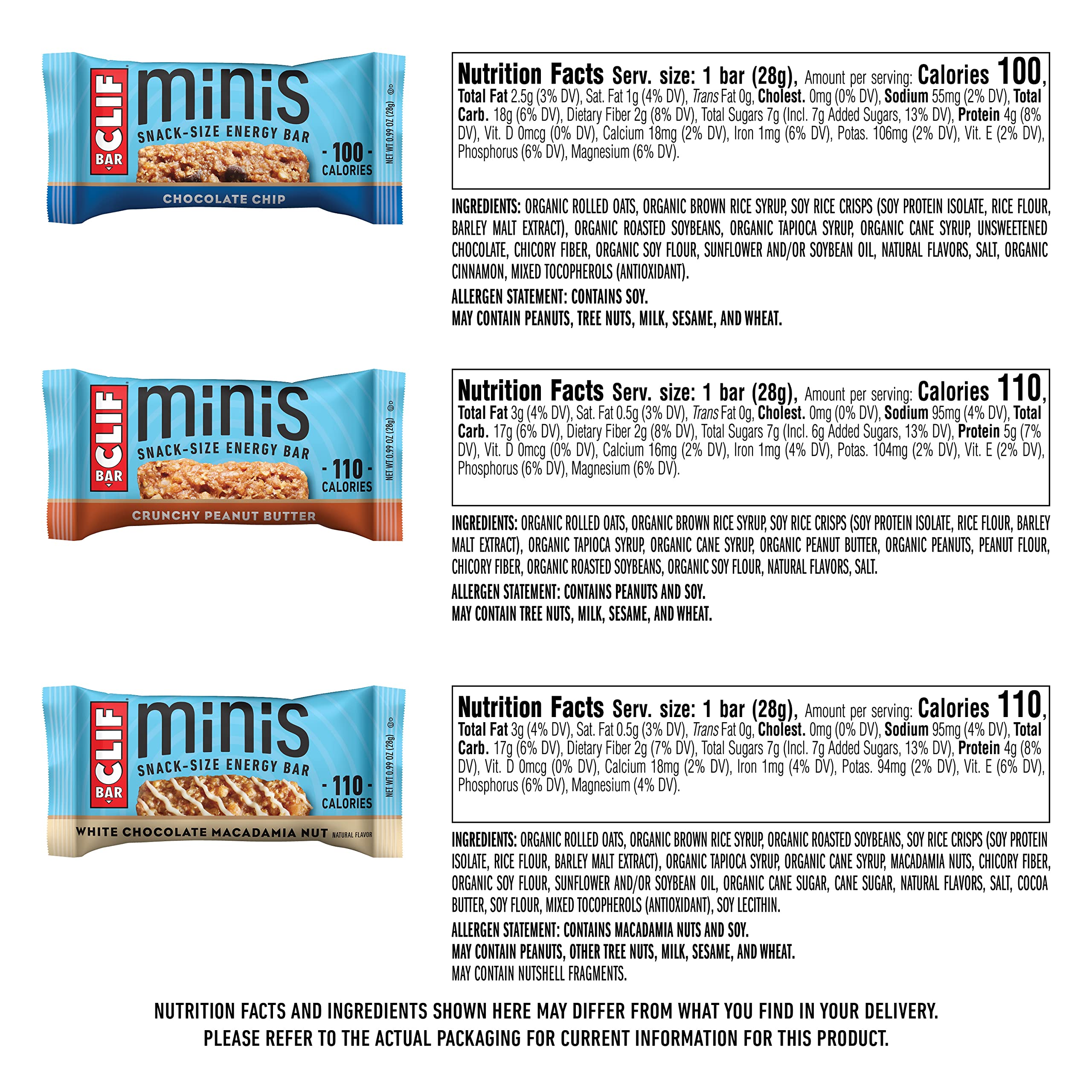 Clif Bar s + Mini Variety Pack, 1.0 Count, Plant-Based Snack Food Bars