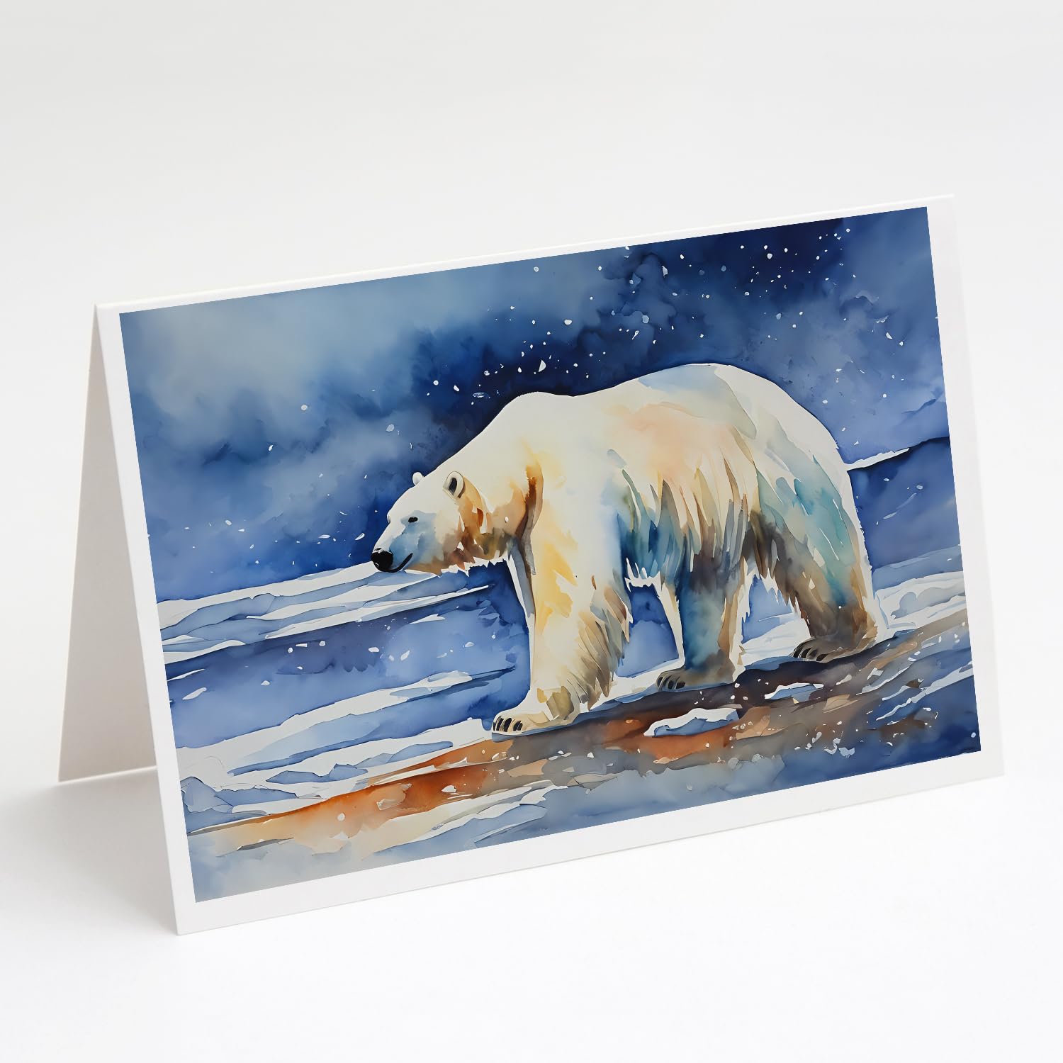 Caroline's Treasures DAC2979GCA7P Polar Bear Greeting Cards Pack of 8 Blank Cards with Envelopes Whimsical A7 Size 5x7 Blank Note Cards