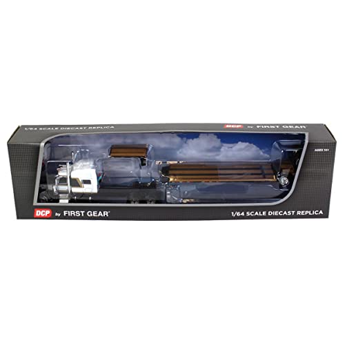 DCP 1/64 Black & White Peterbilt 389 w/Fontaine Renegade Lowboy & Flip Axle 60-1301