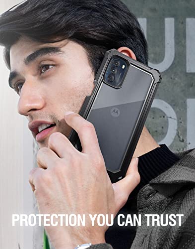 Poetic Guardian Case for Motorola Moto G 5G 6.5" (2022), [6FT Mil-Grade Drop Tested] Full-Body Hybrid Shockproof Bumper Cover with Built-in Screen Protector, Black/Clear