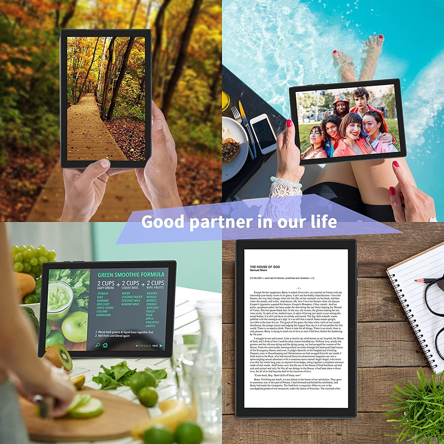 SANNUO 10 inch Android 11 Tablet pc, 3GB RAM, 32GB ROM, 128GB Expand Support, 1.6Ghz, 2.5D IPS Display, 8MP Camera,WiFi,G+G, Include Tablet Leather Case(Black)