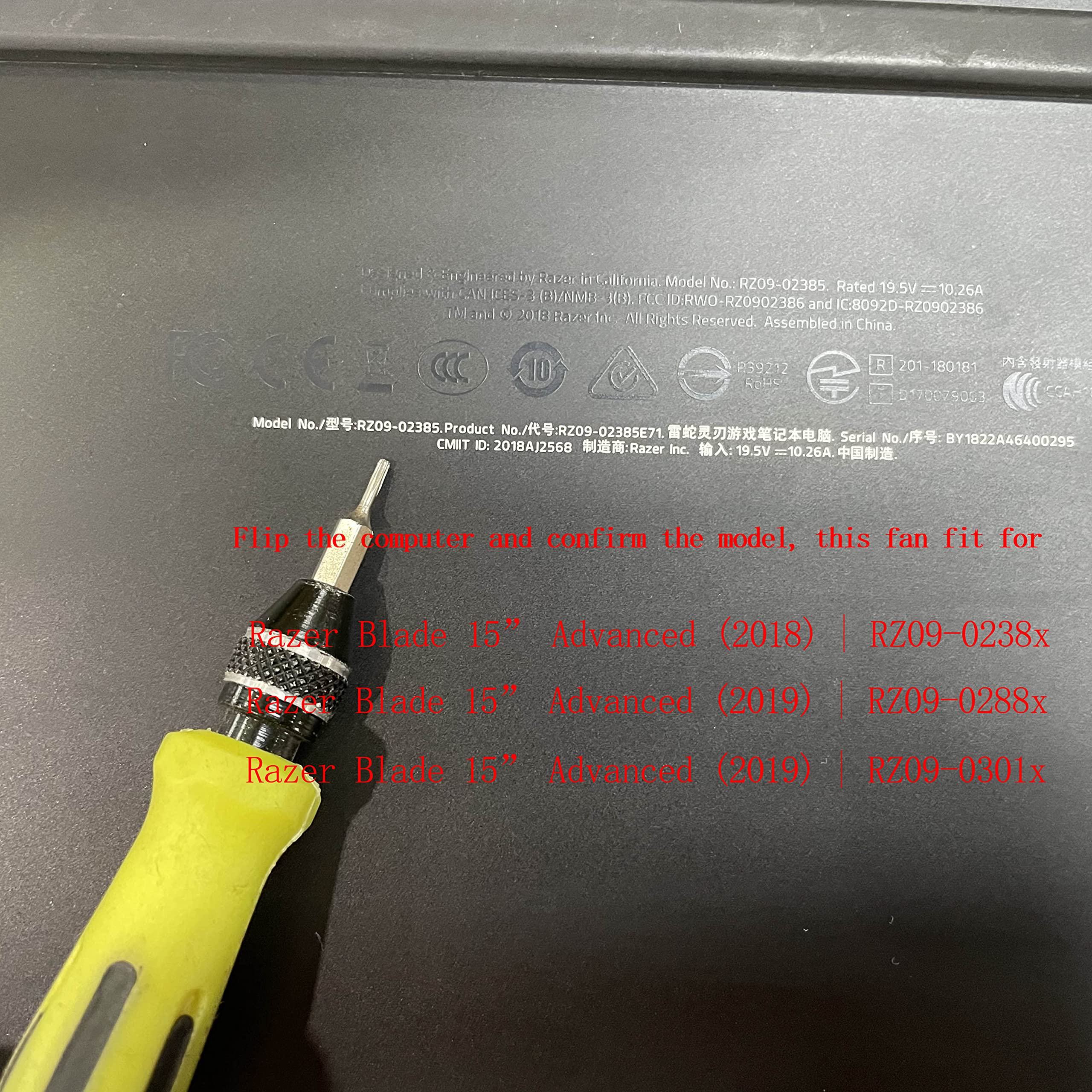 CPU & GPU Cooling Fan Replacement for Razer Blade 15 Advanced (2018-2021) 15.6" RZ09 RZ09-02385E92 RZ09-02386E91 RZ09-0288 RZ09-0301 RZ09-0330 DFS2001053E0T DFS551205WQ0T